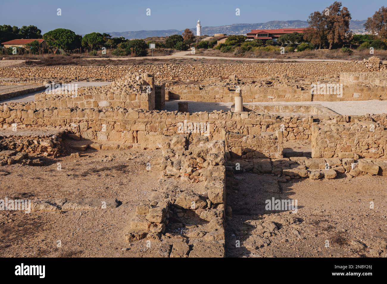 Ruins in Paphos Archaeological Park in Paphos city, Cyprus island ...