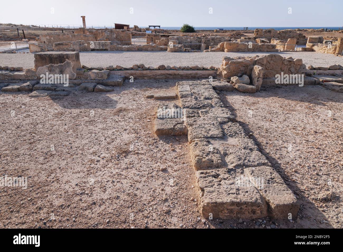 Ruins of House of Theseus villa in Paphos Archaeological Park in Paphos ...