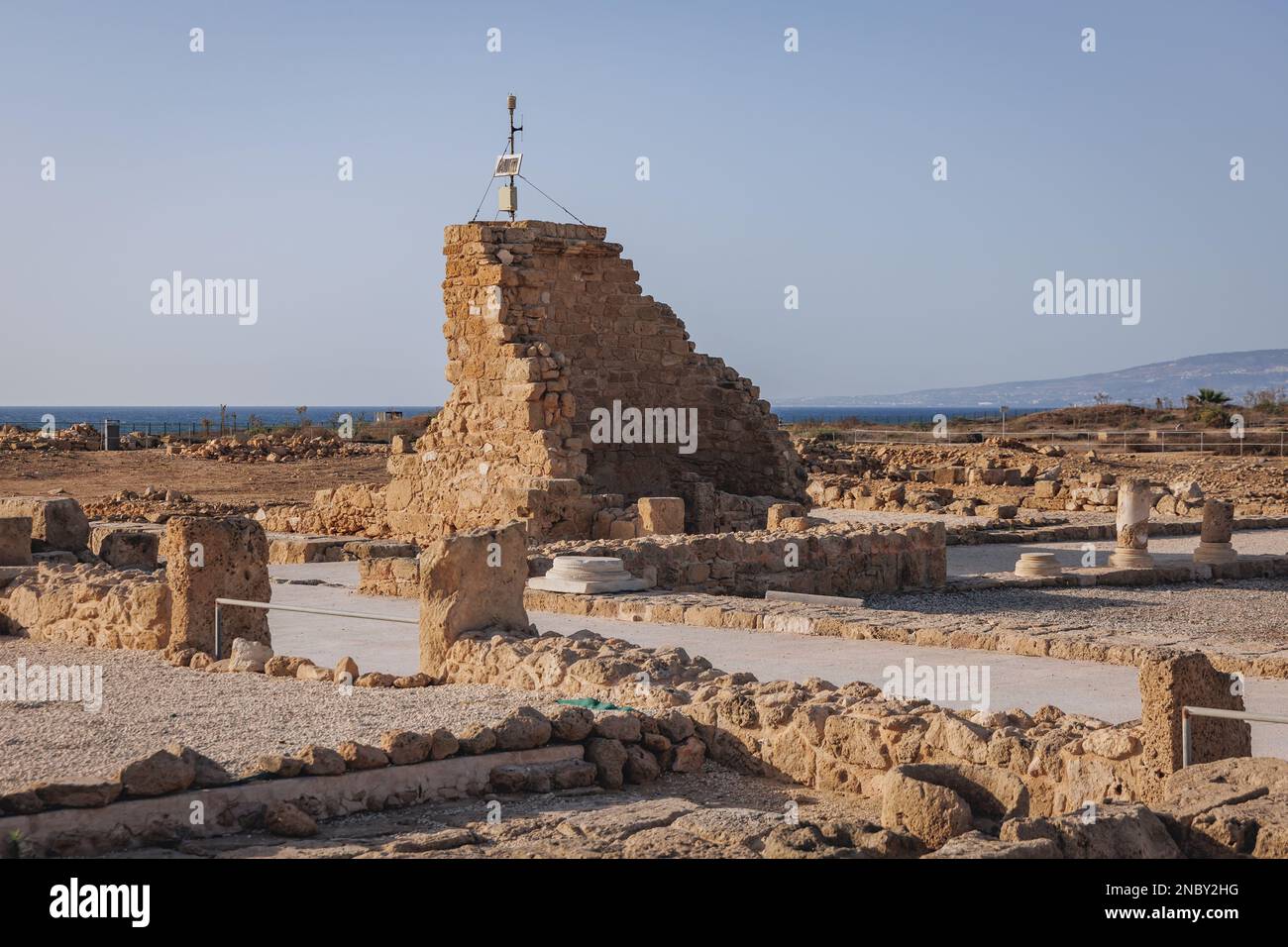Ruins of House of Theseus villa in Paphos Archaeological Park in Paphos ...