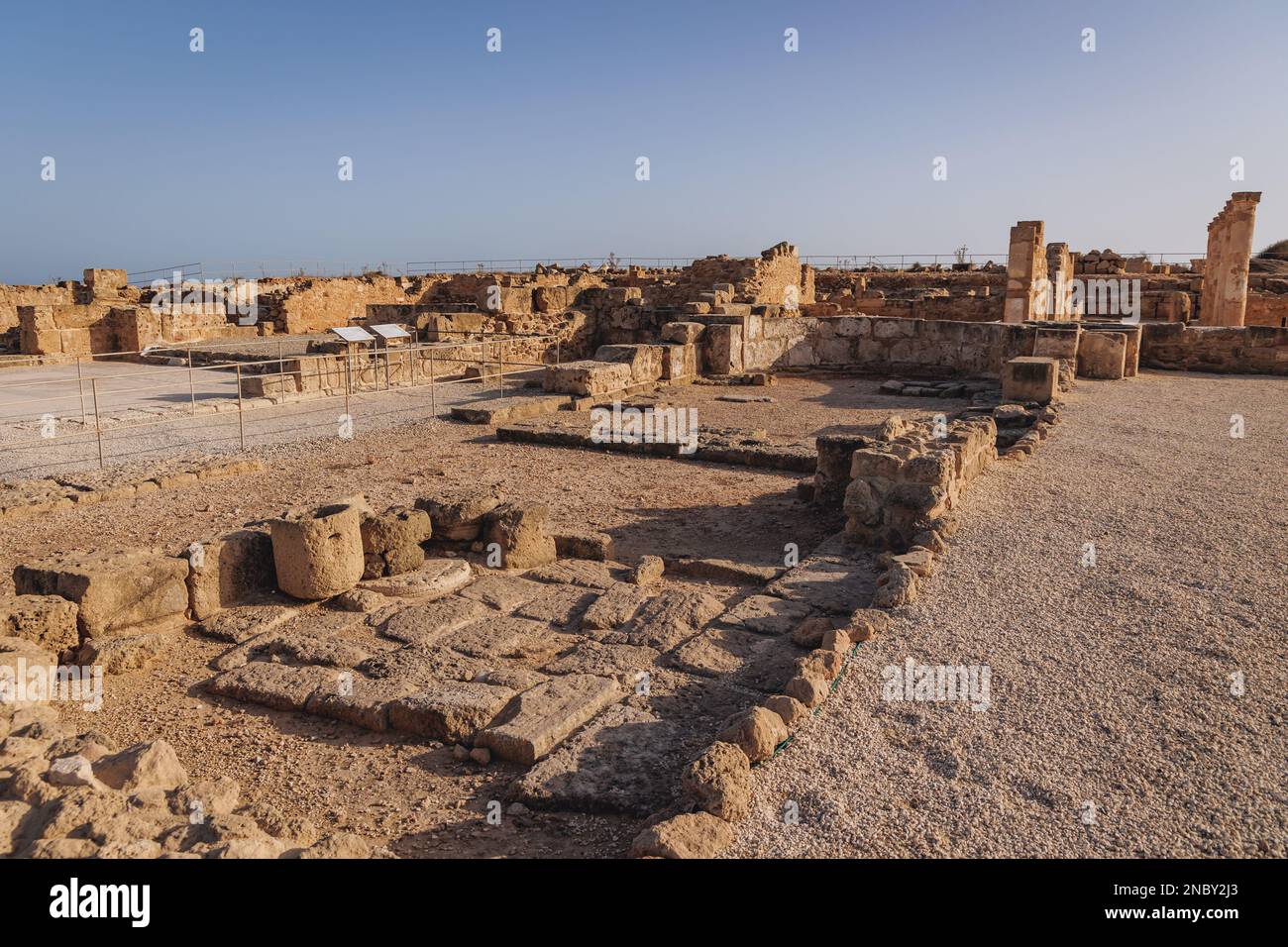 Ruins of House of Theseus villa in Paphos Archaeological Park in Paphos ...