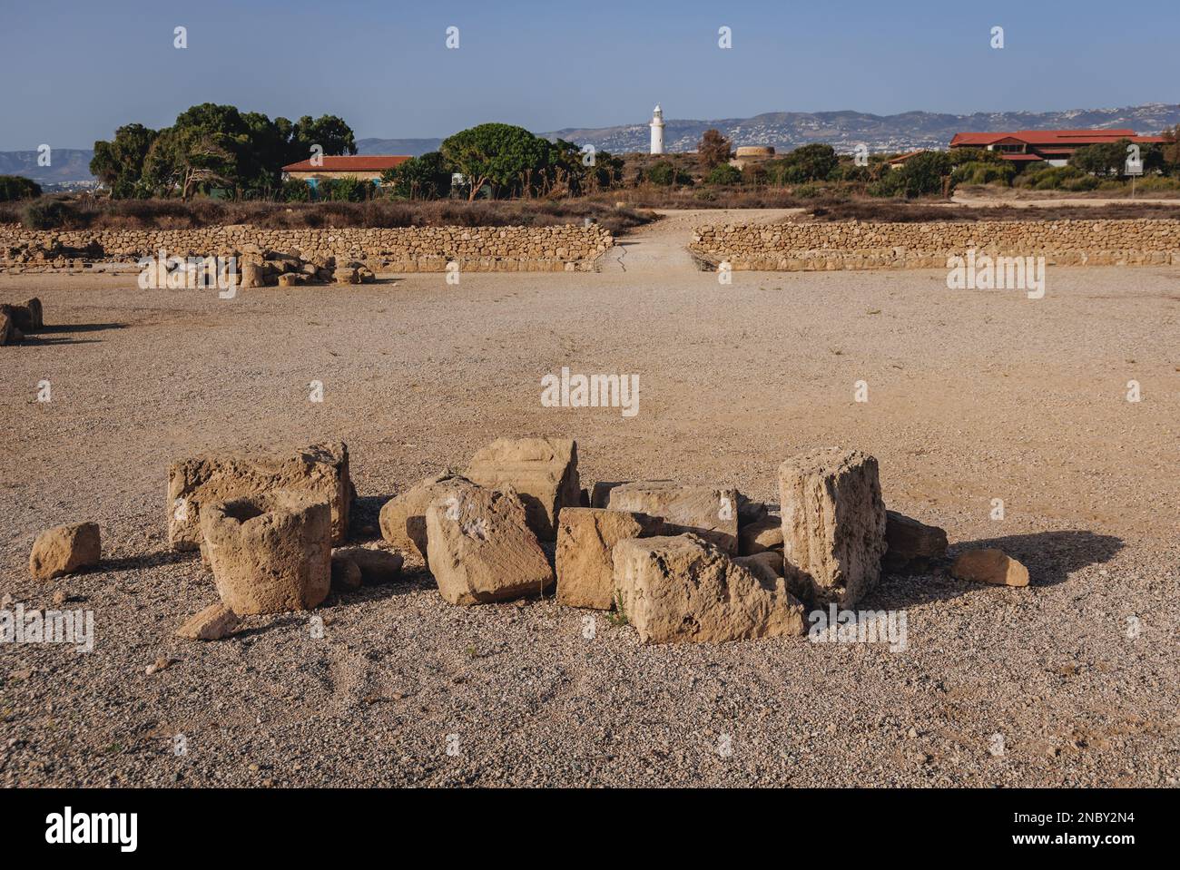 Ruins in Paphos Archaeological Park in Paphos city, Cyprus island ...