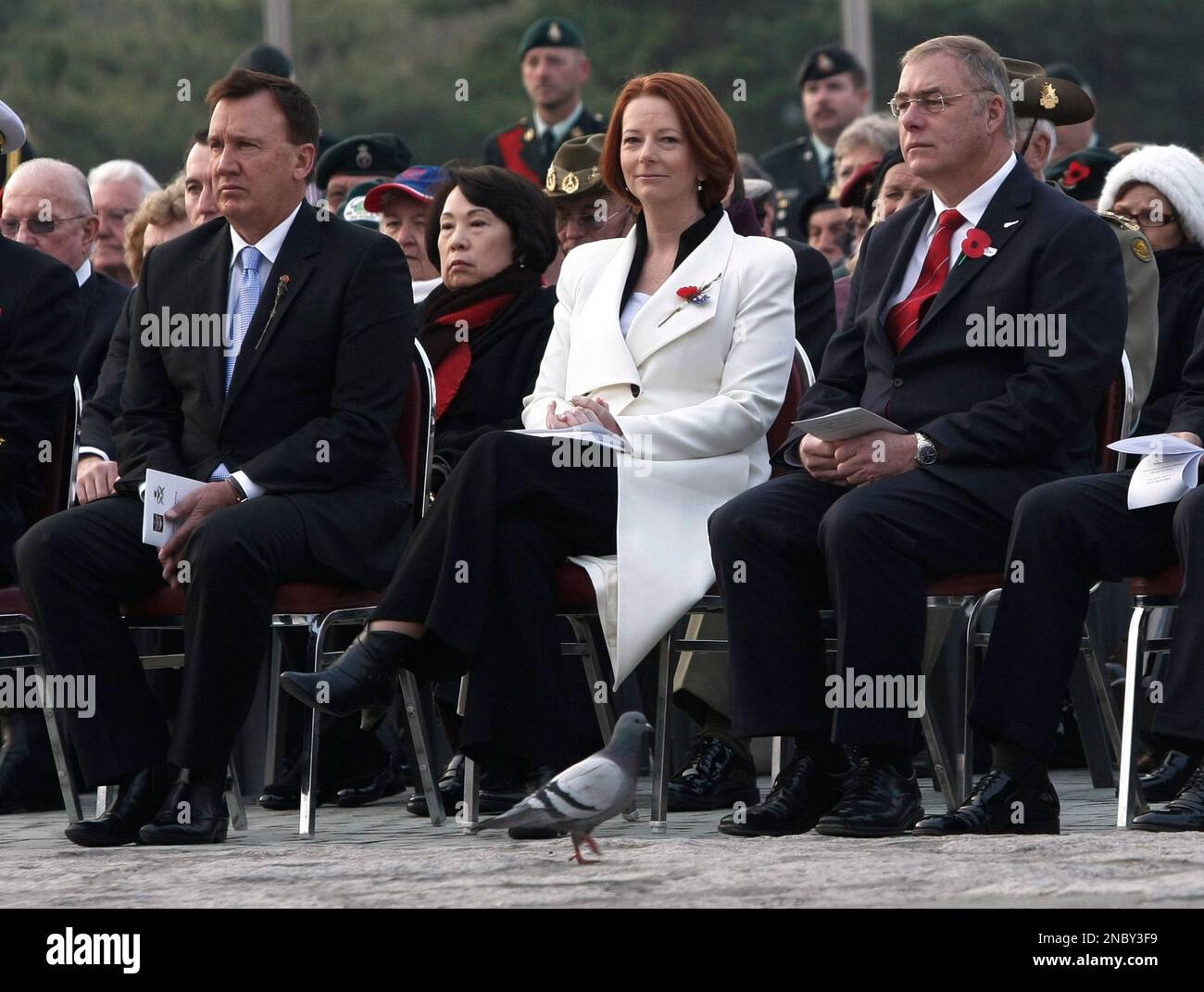 Australian Prime Minister Julia Gillard, center, her partner Tim ...