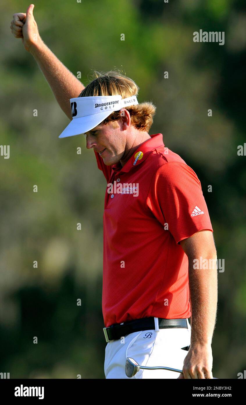 Brandt Snedeker celebrates his double playoff win after Luke Donald ...