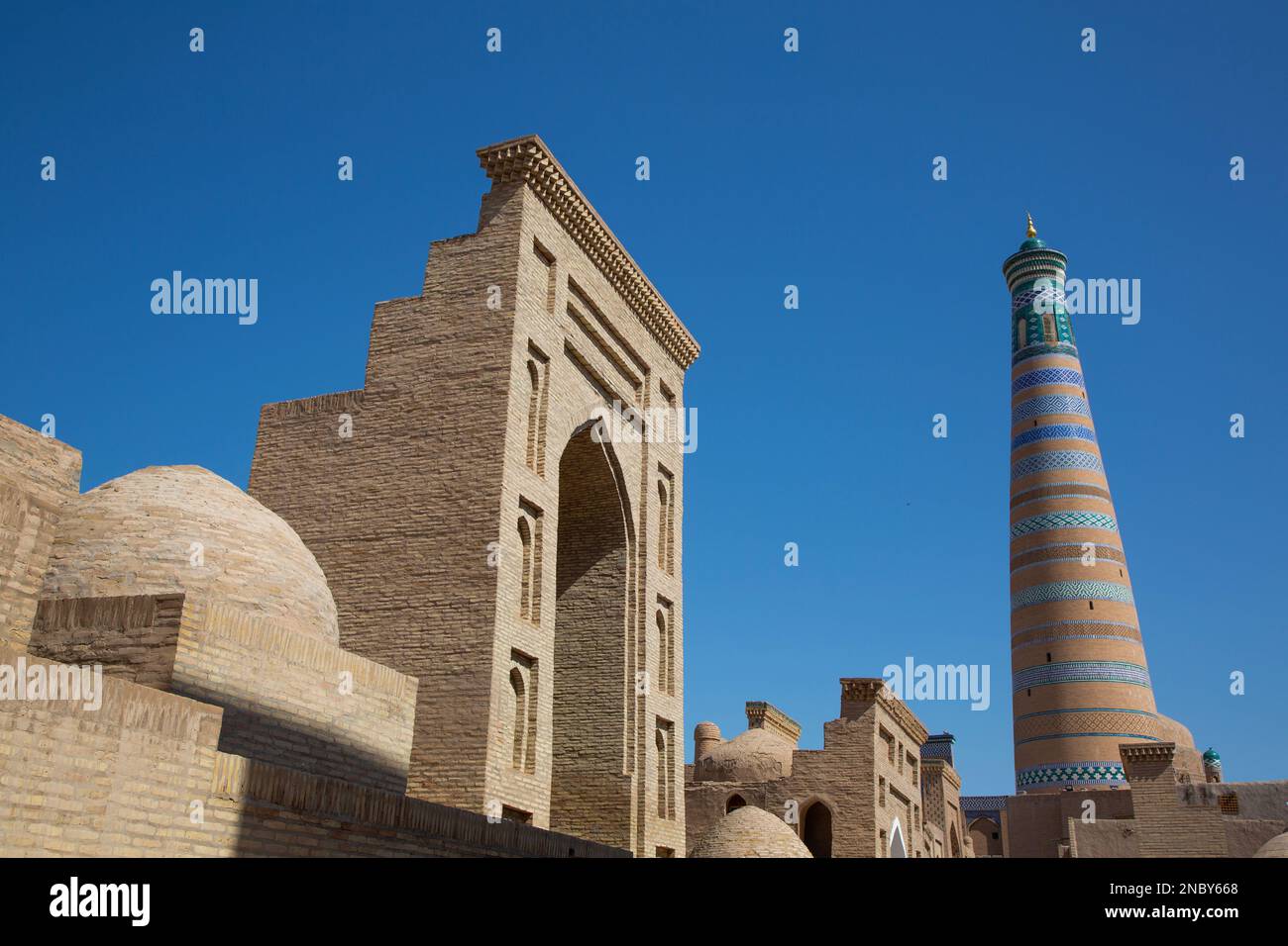 Islam Khoja Minaret, Ichon Qala, Khiva, Uzbekistan Stock Photo - Alamy