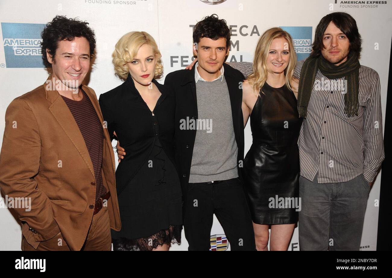 From left, actors Rob Morrow, Orlando Bloom, Riley Keough, Sorel ...