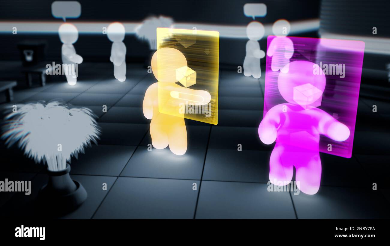 meta universe avatars of users downloading or shopping apps ...