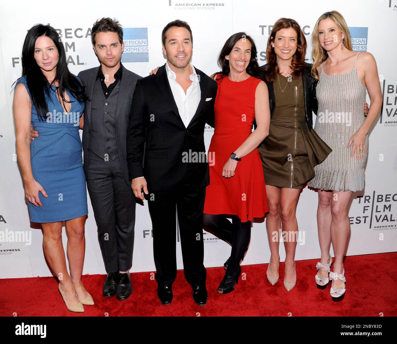 Cast members, from left, Lynn Collins, Thomas Dekker, Jeremy Piven ...