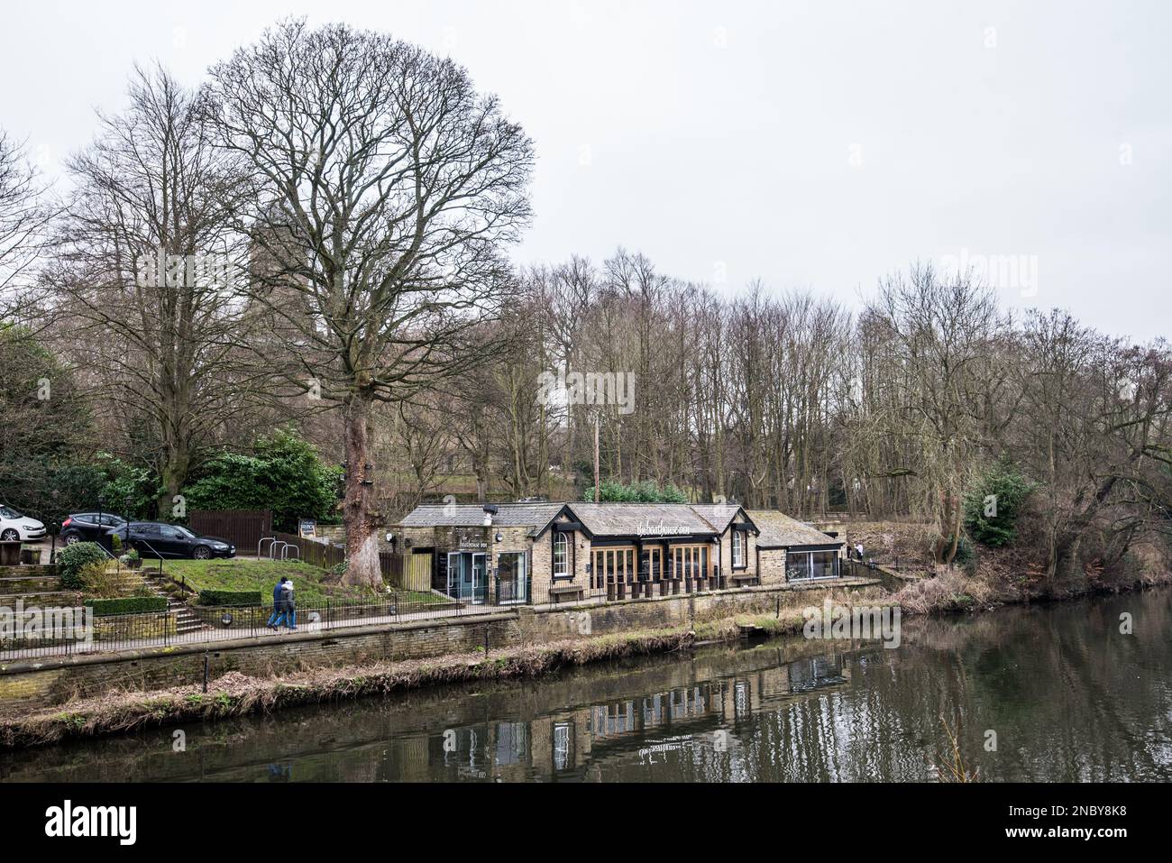 Historical village bar for all seasons saltaire hi-res stock ...