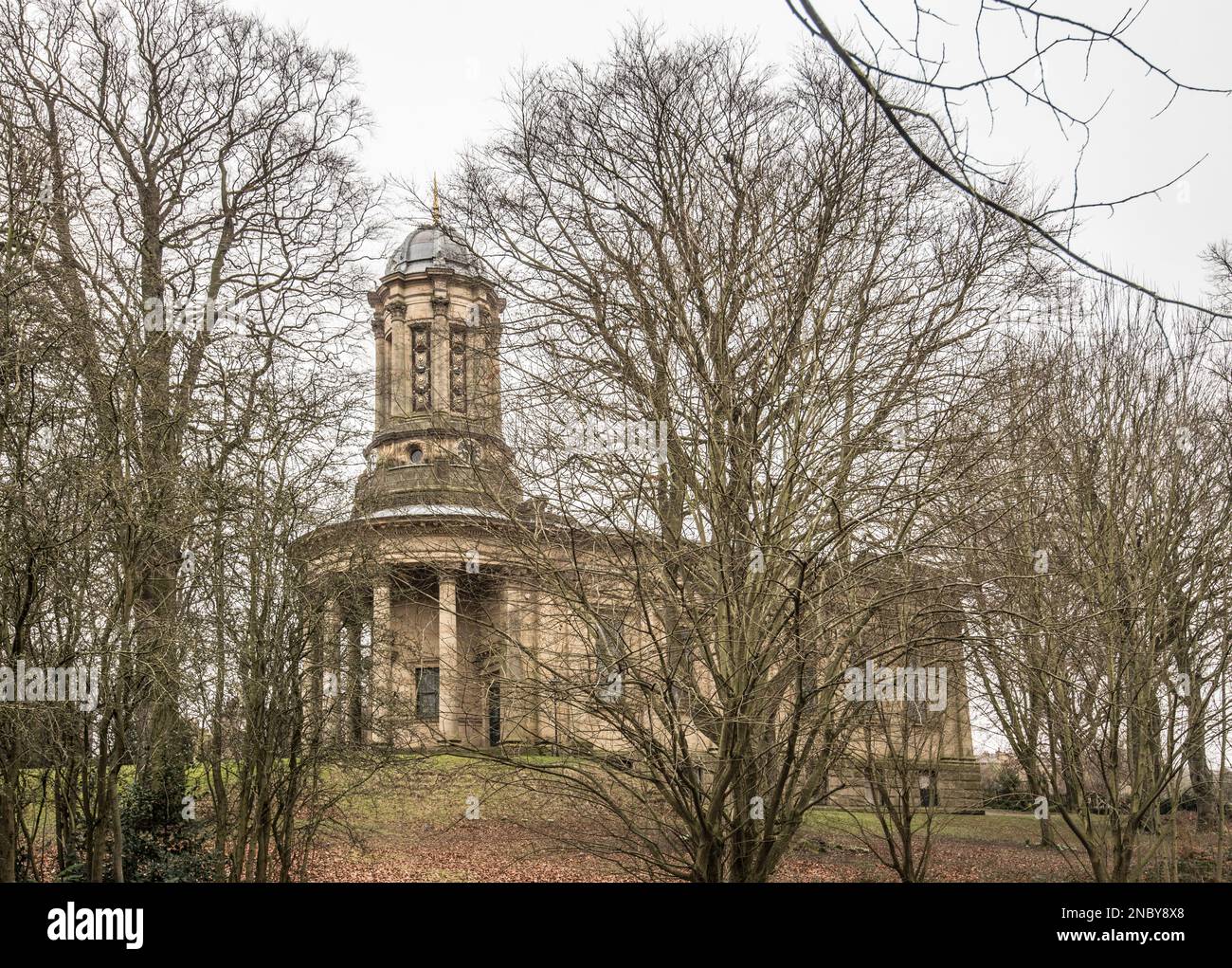 Grade 1 listed building in valley of river aire hi-res stock ...