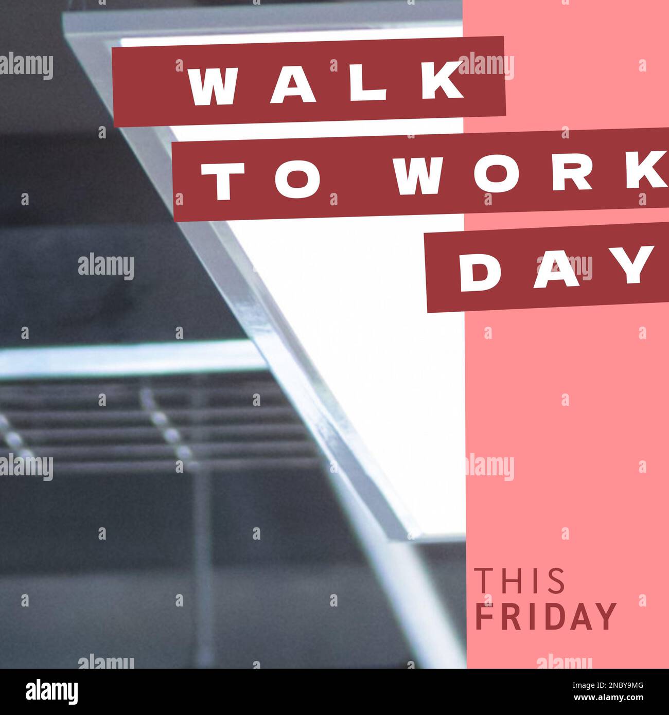 Composition of walk to work day text and copy space over shapes and ...