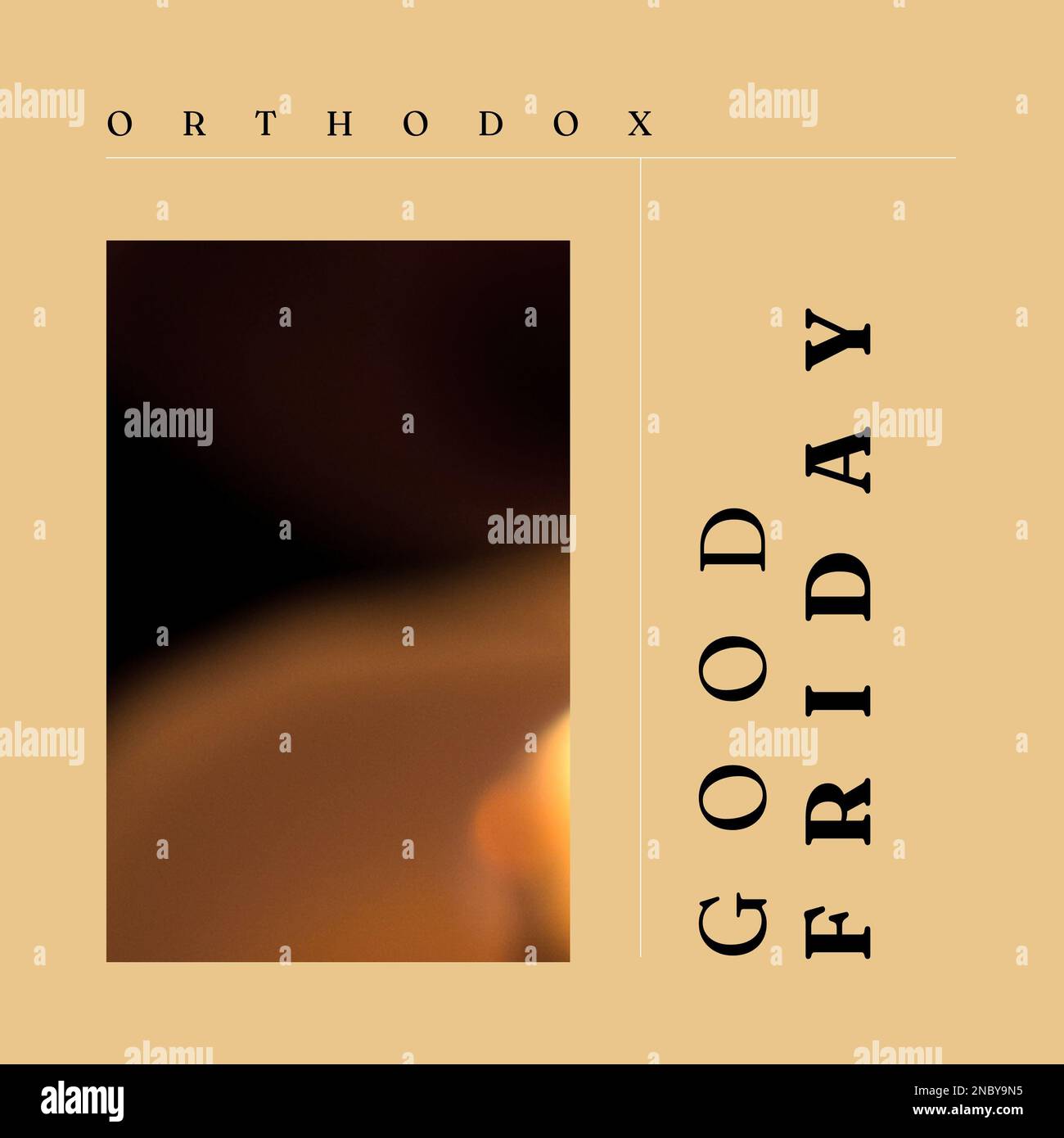 Composition of orthodox good friday text and copy space over brown ...