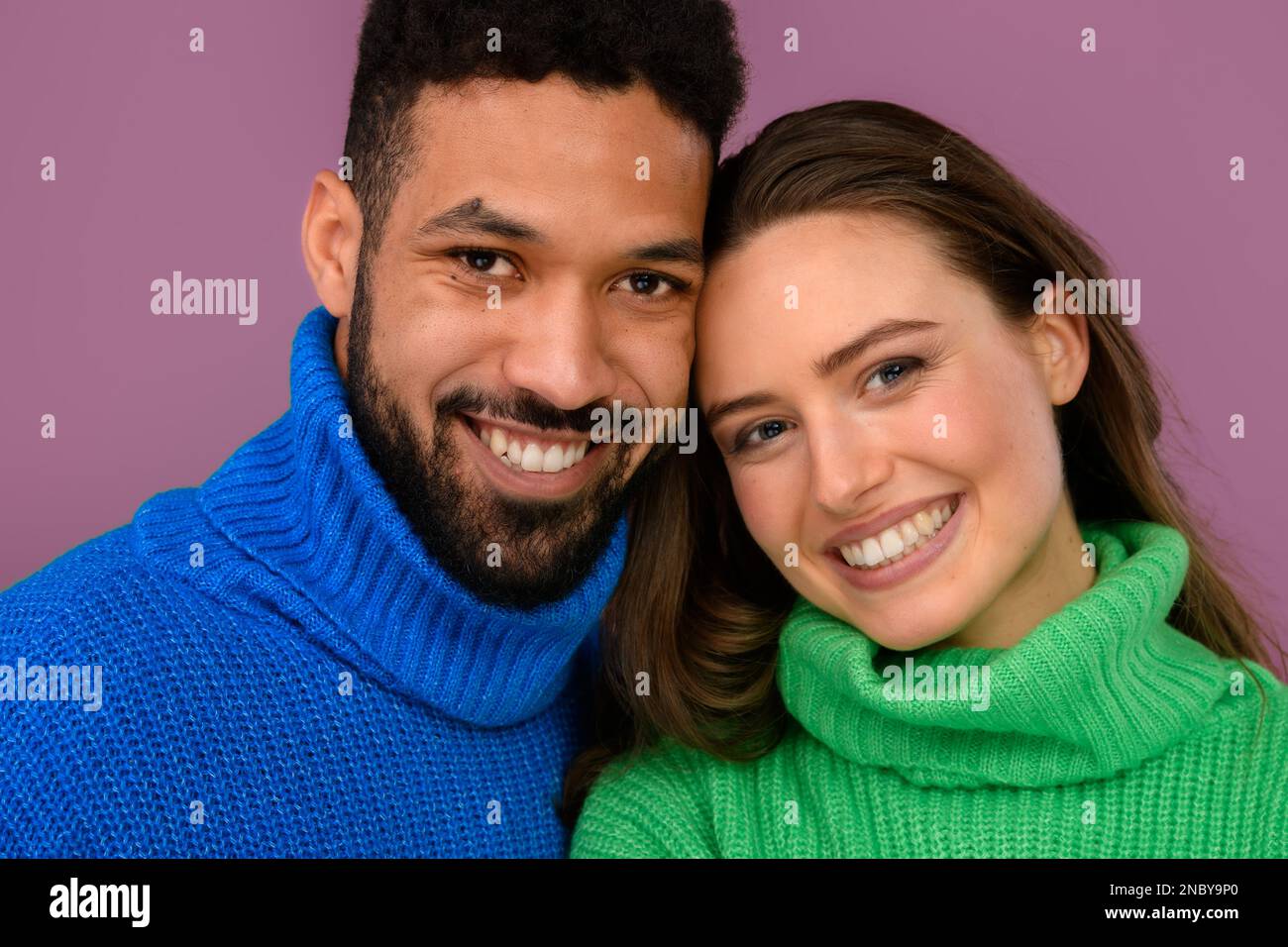 Portrait of two multiracial friends, concept of diversity and ...