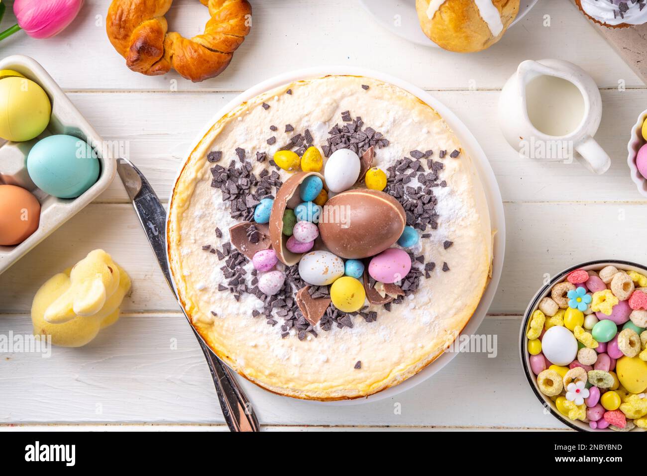 Easter brunch, breakfast food, Kids Easter party buffet. Various ...