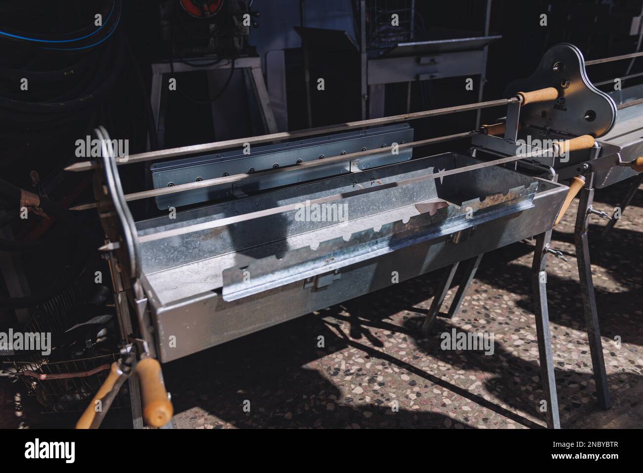 Shop with roasting spit grills in Limassol city in Cyprus island ...