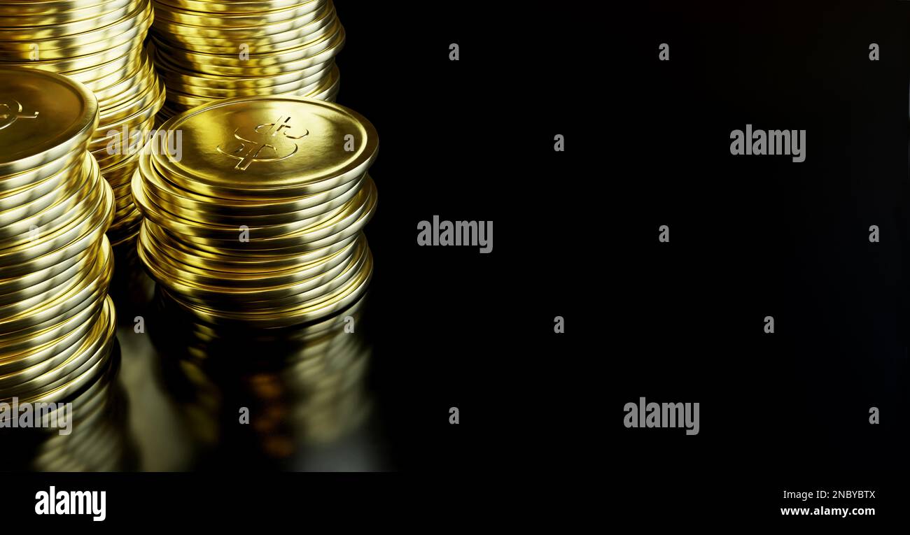Gold coin black background hi-res stock photography and images - Alamy