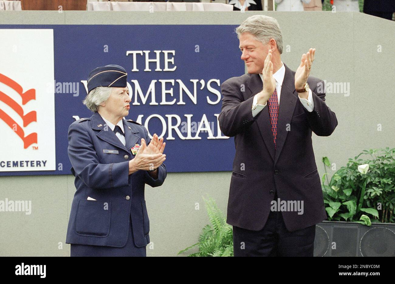 President Bill Clinton and retired Air Force Brig. Gen. Wilma Vaught ...