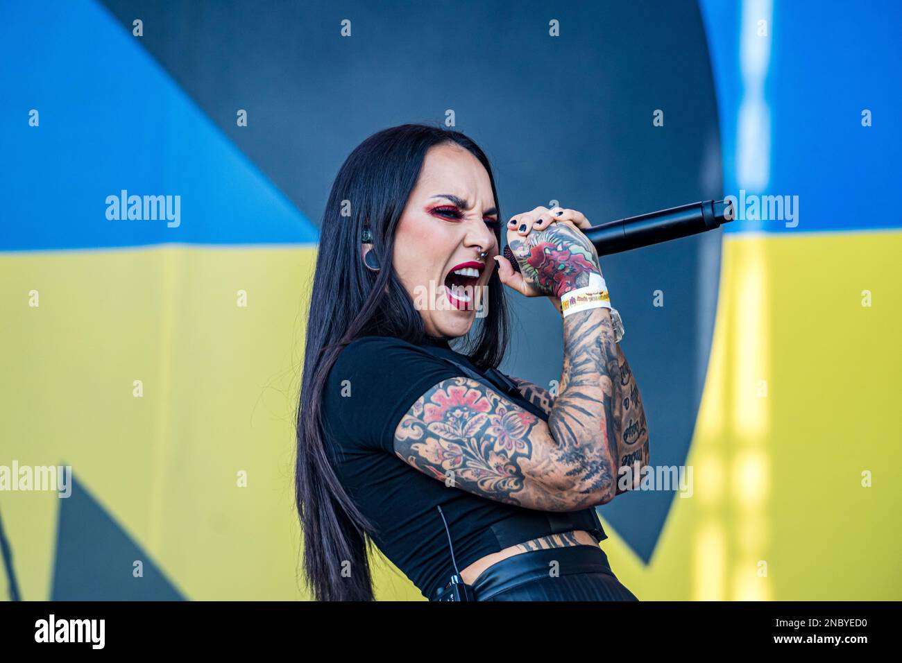Concert of the group Rock and metal Jinjer in the festival legends of ...