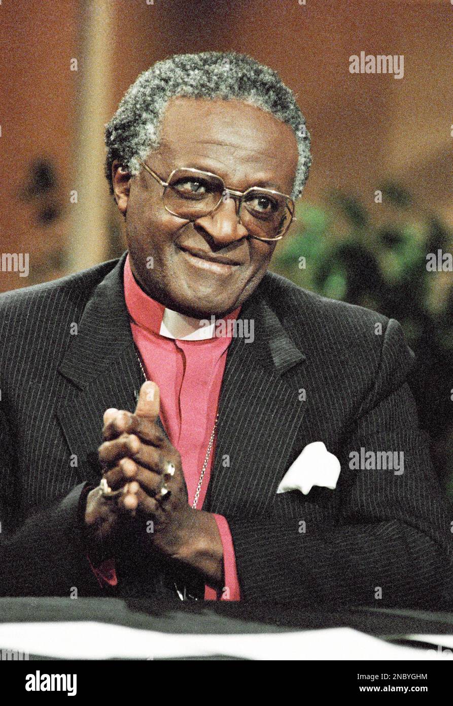 Bishop Desmond Tutu of South Africa in an appearance on NBC’s "The Phil ...