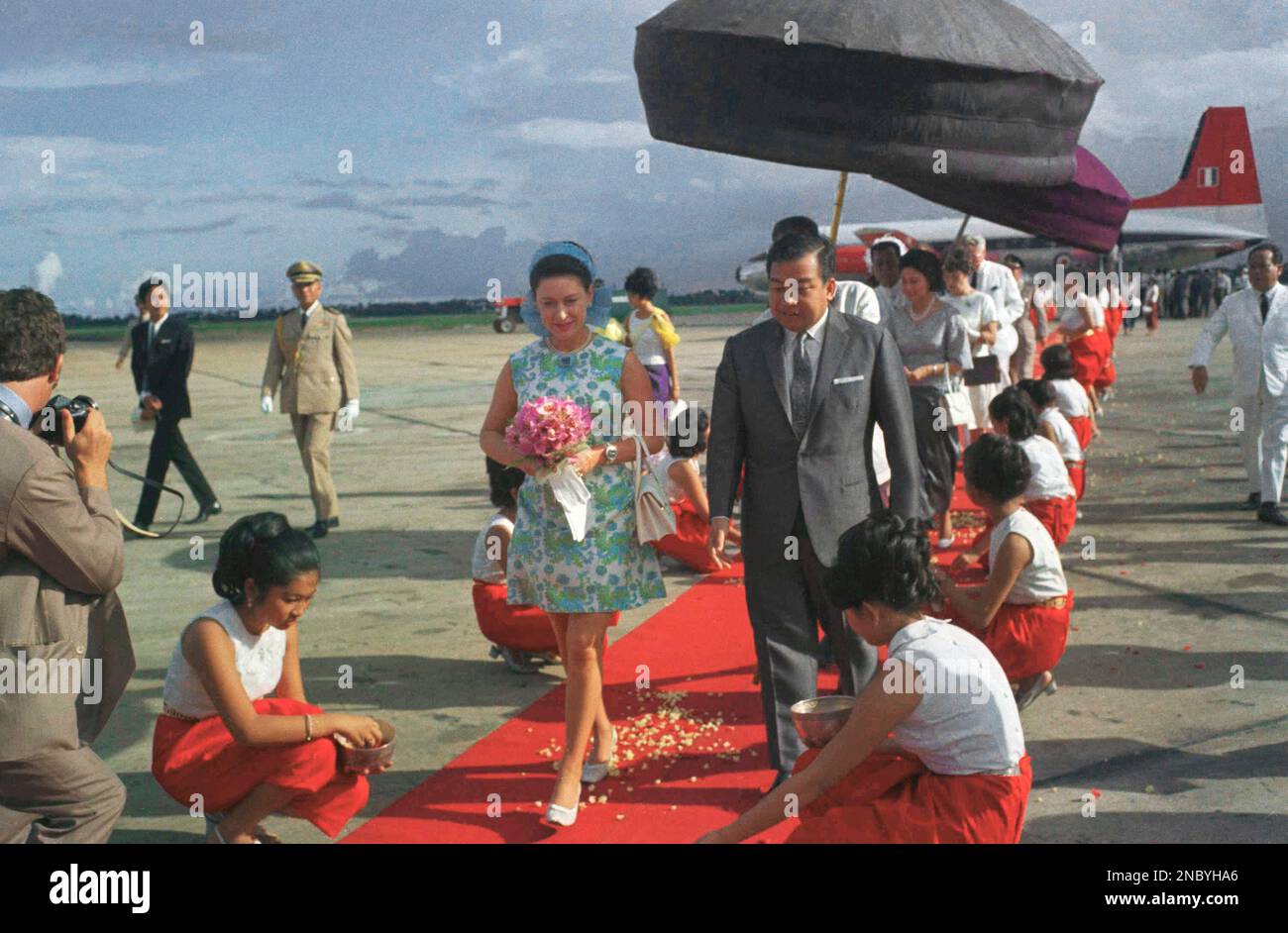 The arrival of Princess Margaret at Phnom Penh’s Pochentong Airport in ...