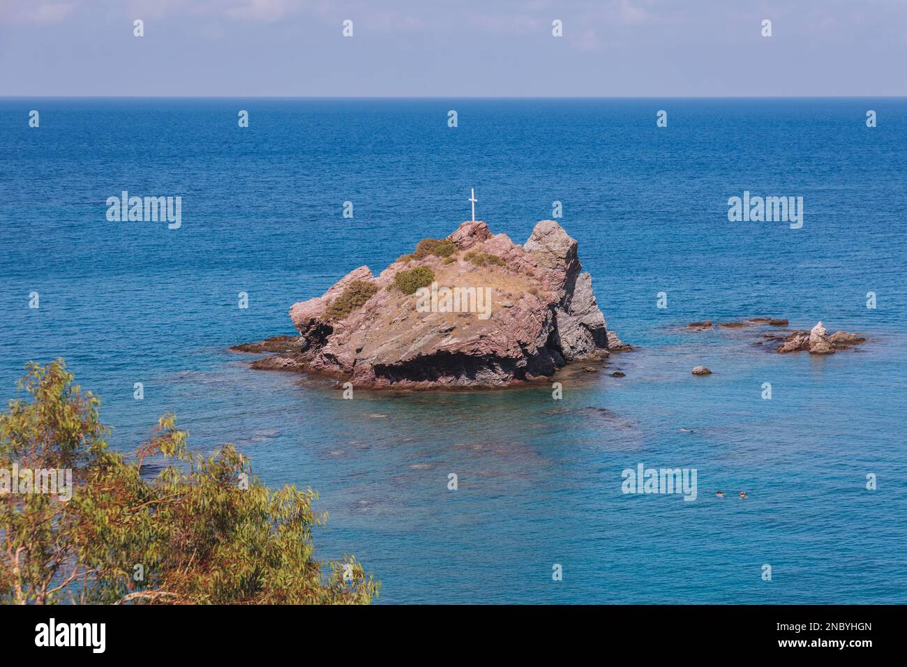 Rock near Baths of Aphrodite botanical garden in Akamas National Forest ...
