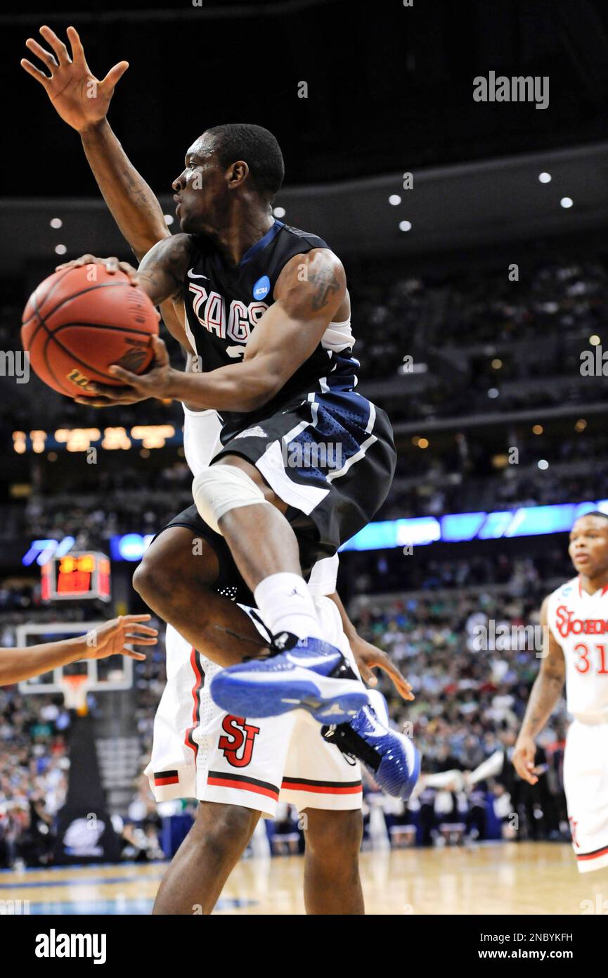 Gonzaga guard Demetri Goodson (3) and St. John's forward/center Dele ...