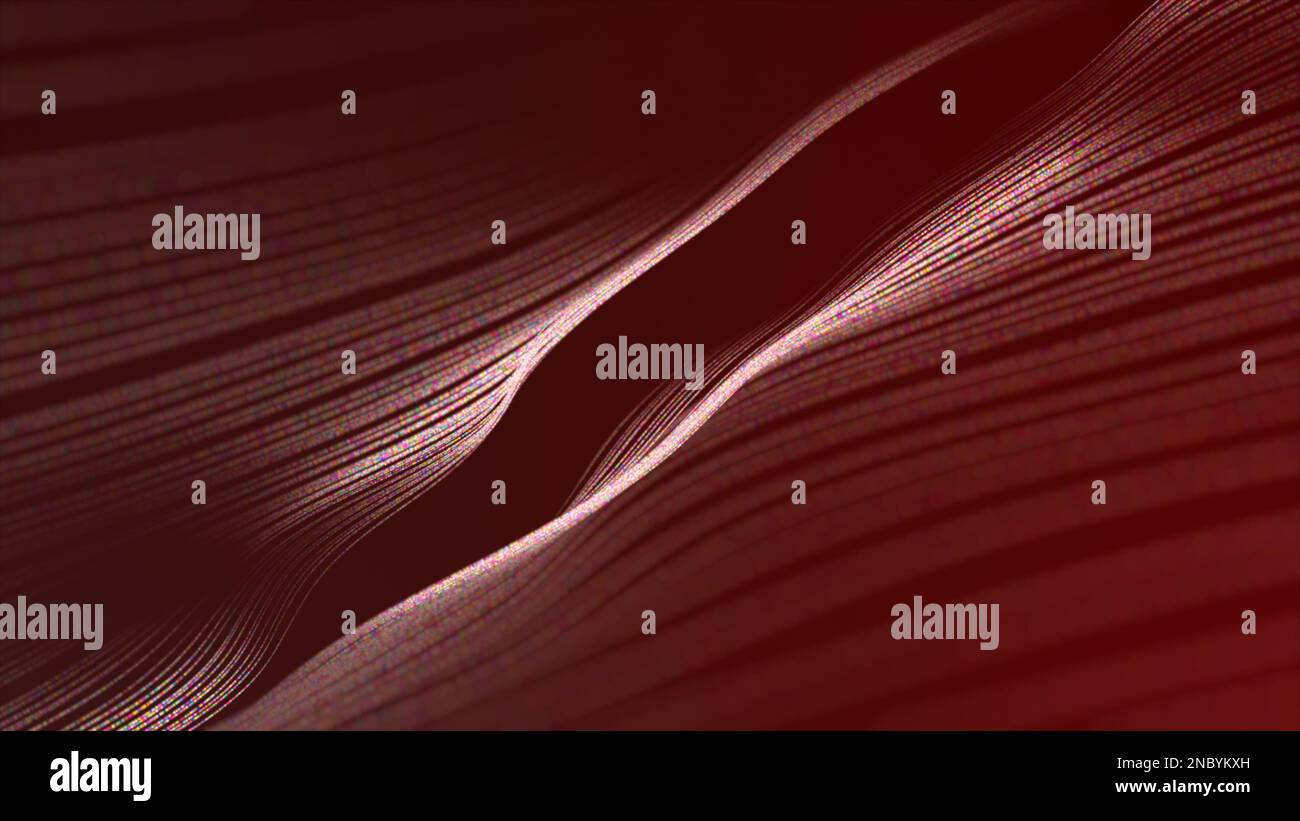 Abstract dark background with connecting dots and lines. Abstract Waving Particle Technology ...