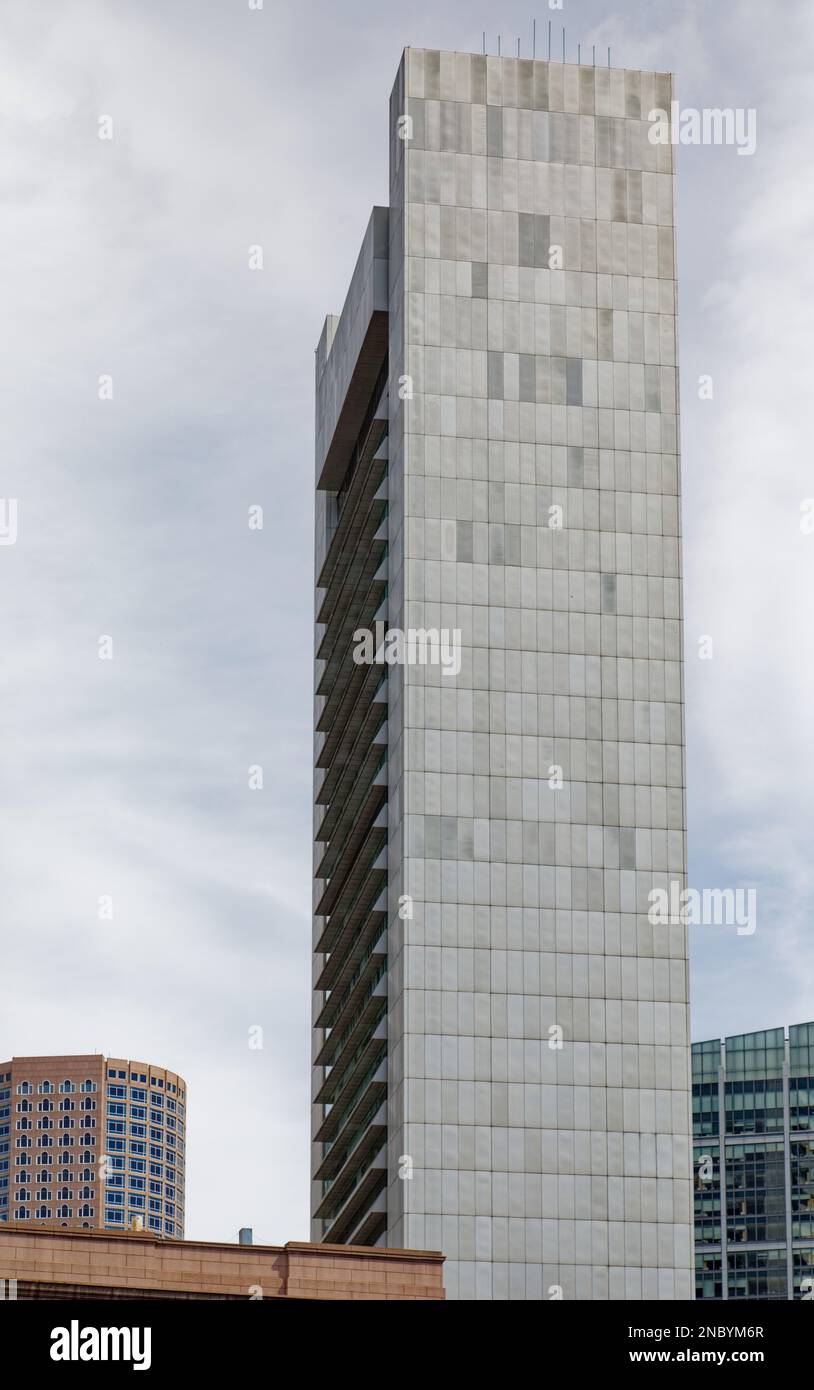 The Federal Reserve Bank of Boston is an aluminum and glass tower ...