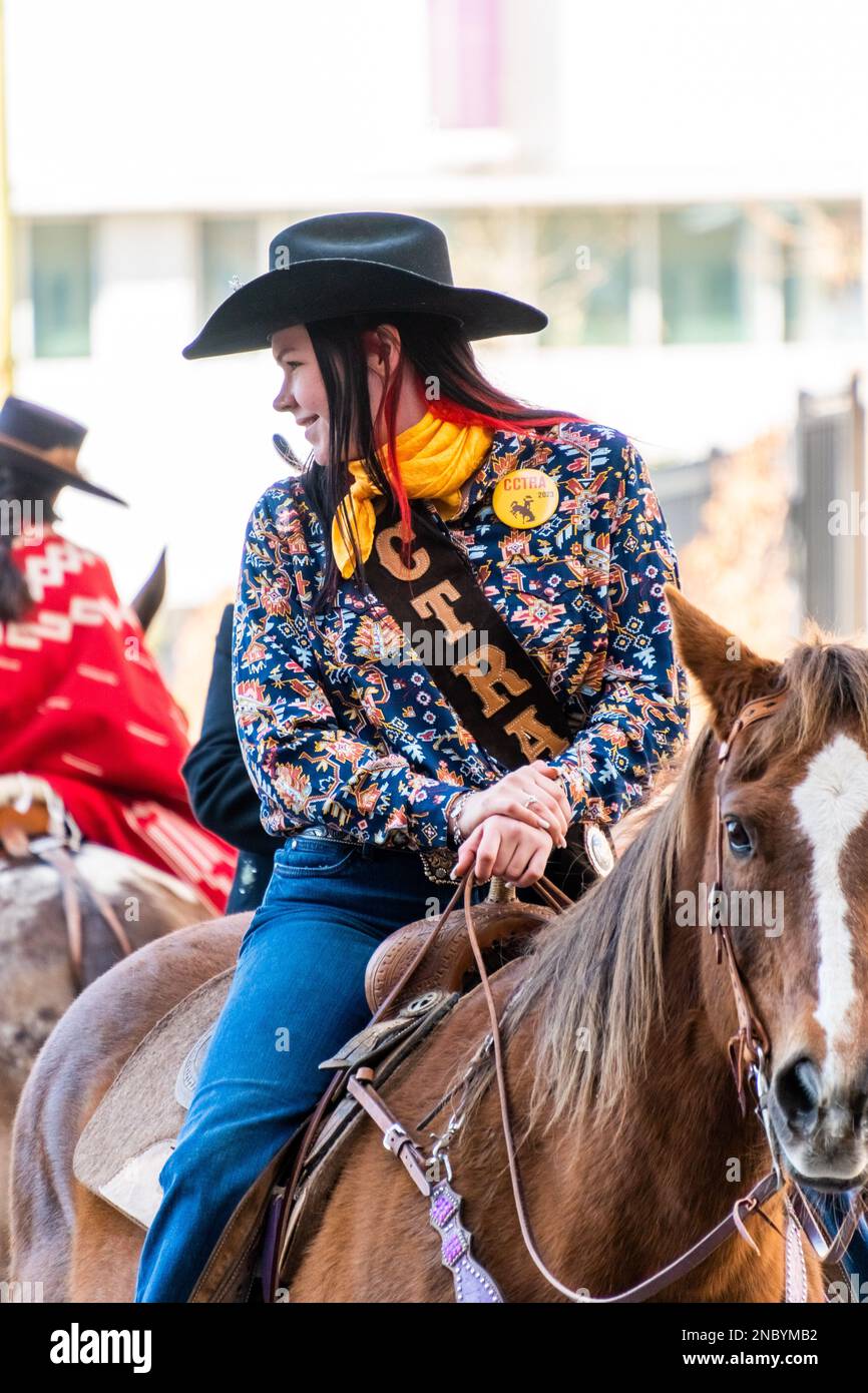 a texas longhorn cattle drive parade in downtown San Antonio Stock ...