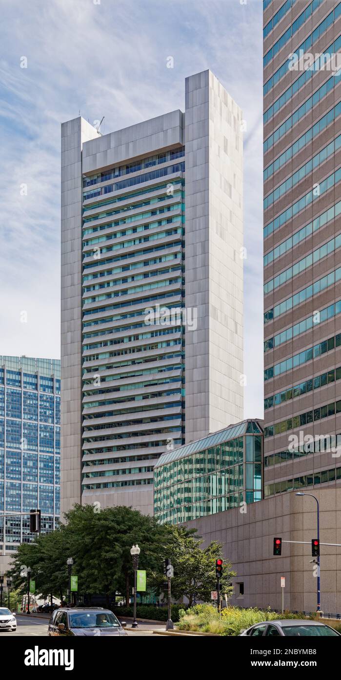 The Federal Reserve Bank of Boston is an aluminum and glass tower ...