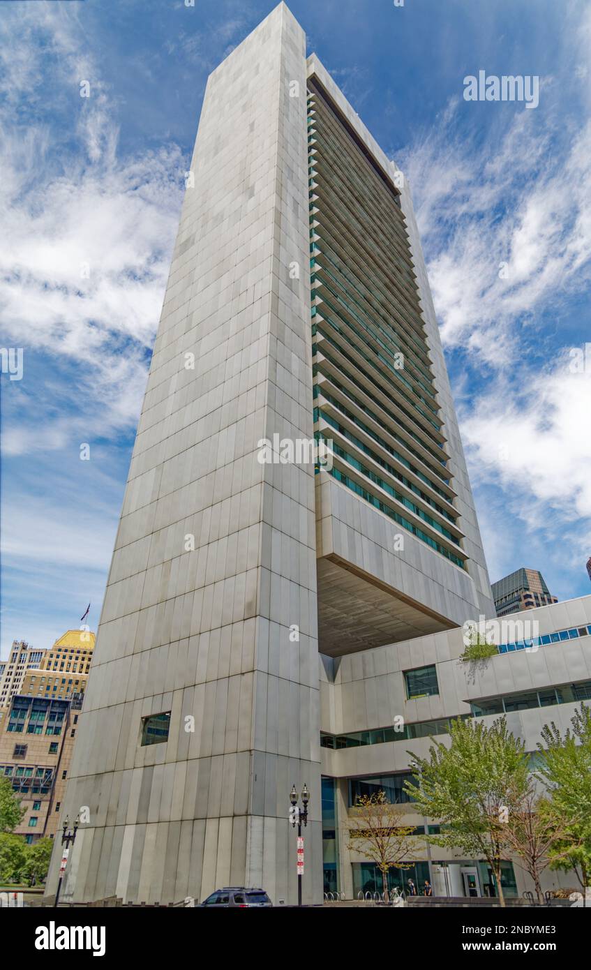 The Federal Reserve Bank of Boston is an aluminum and glass tower ...
