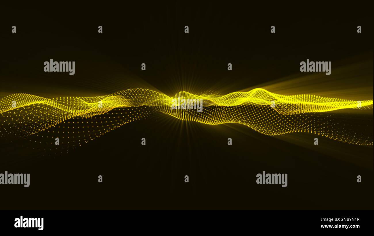 Wave dotted halftone, Hi-tech and big data background design. Yellow abstract background with ...