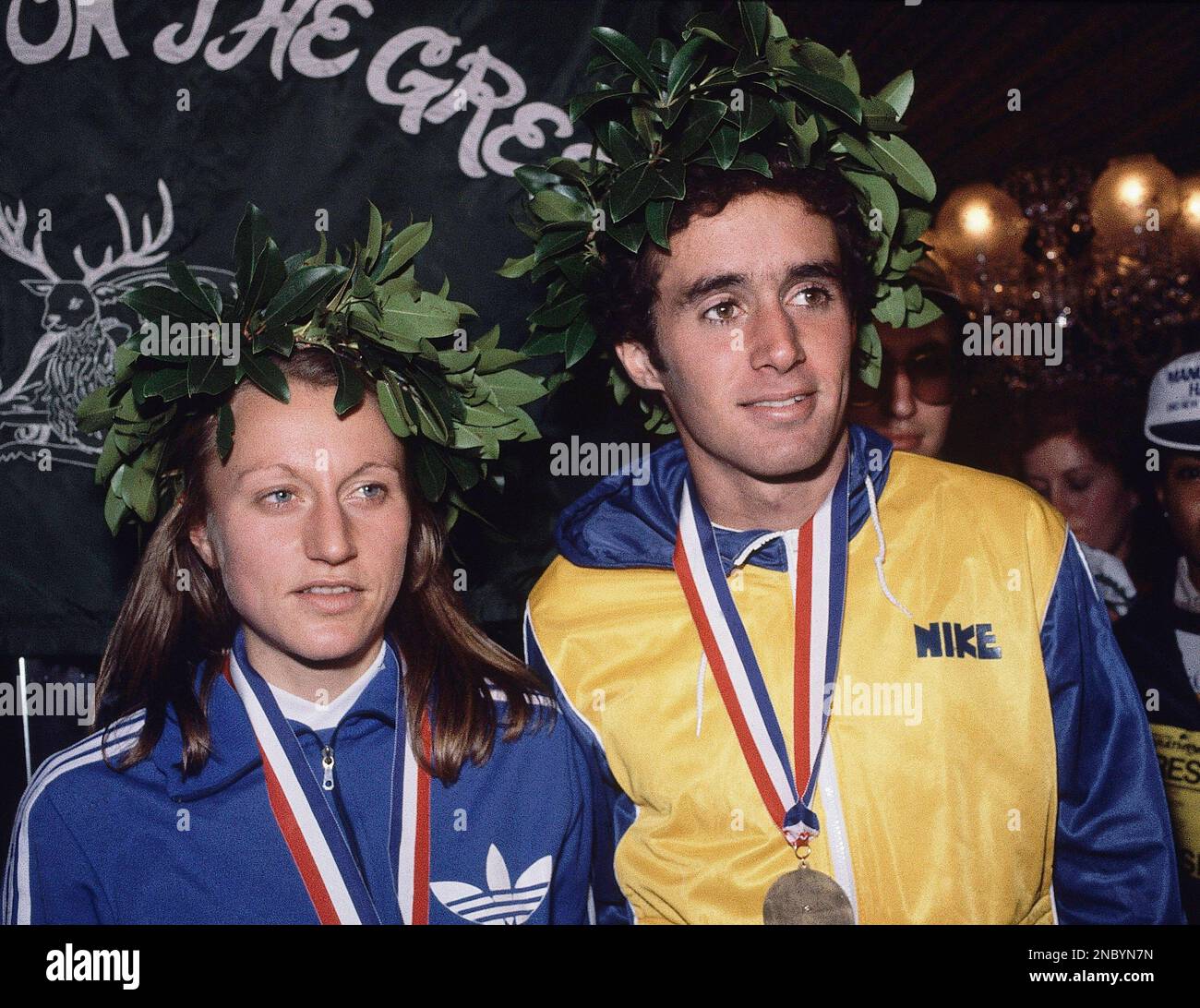 FILE - This Oct. 28, 1980, file photo shows Grete Waitz and Alberto ...