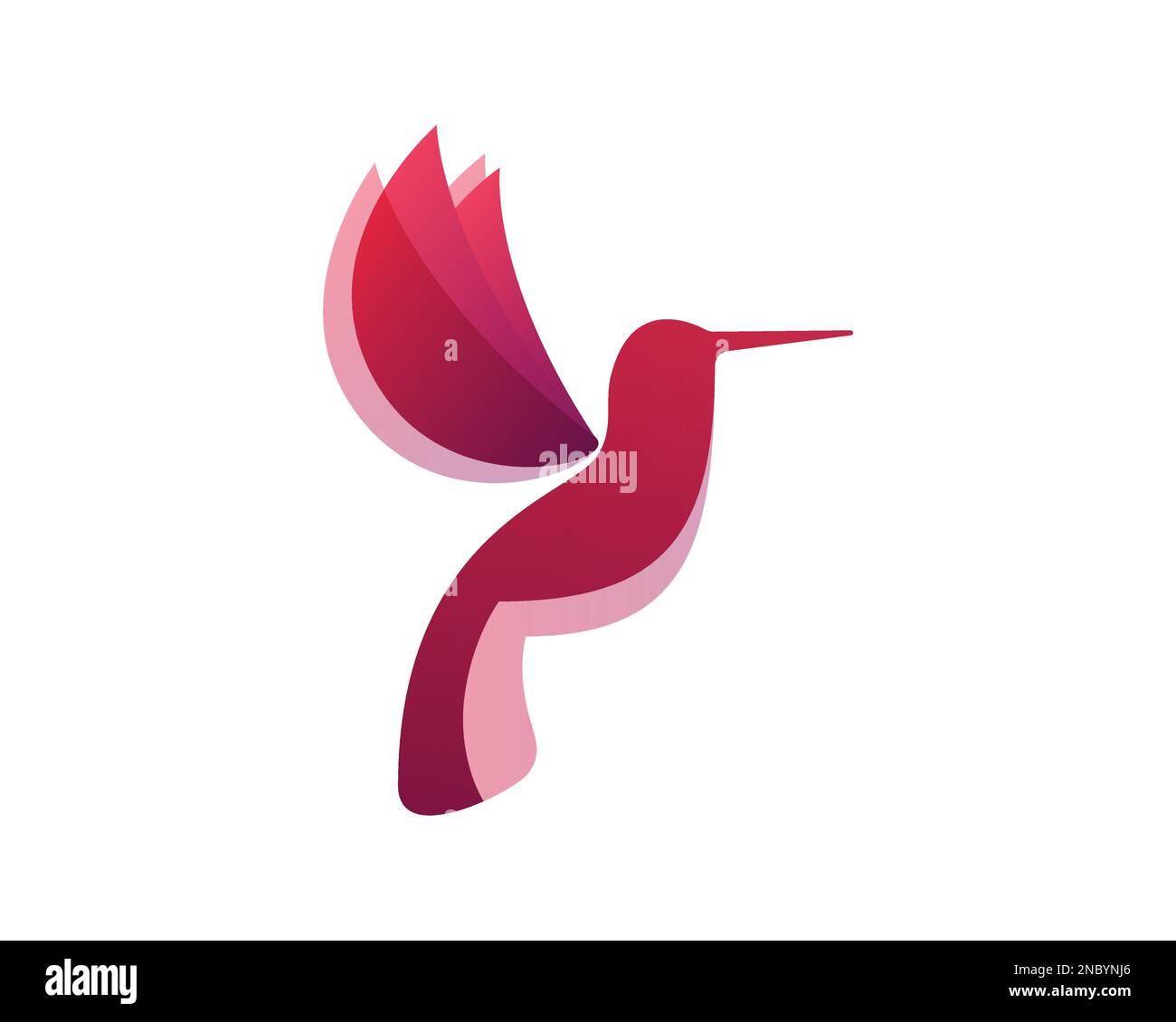 Simple and Creative Flying Hummingbird or Colibri Illustration Stock ...