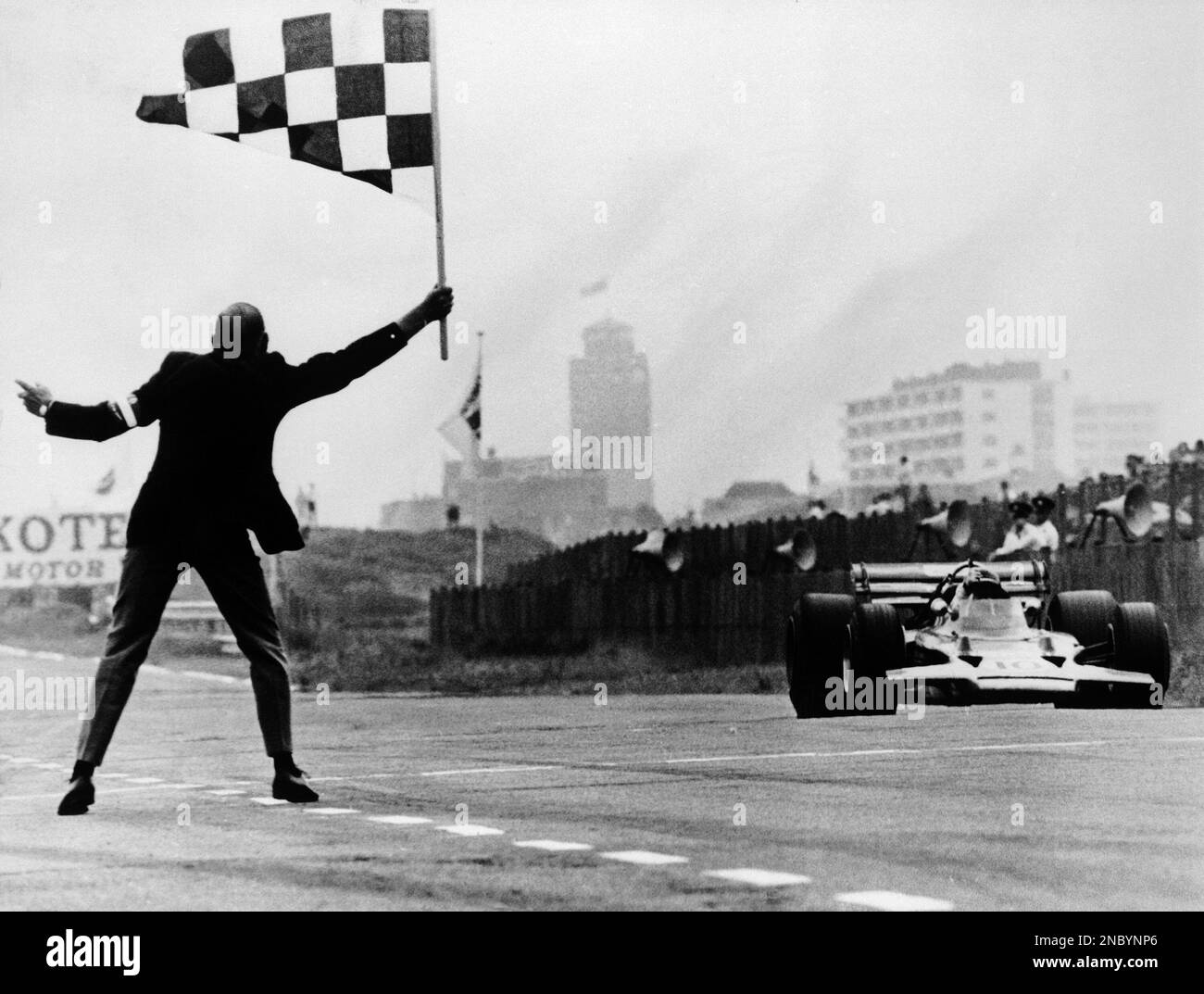 Austria’s Formula One racing car driver Jochen Rindt crosses the finish ...