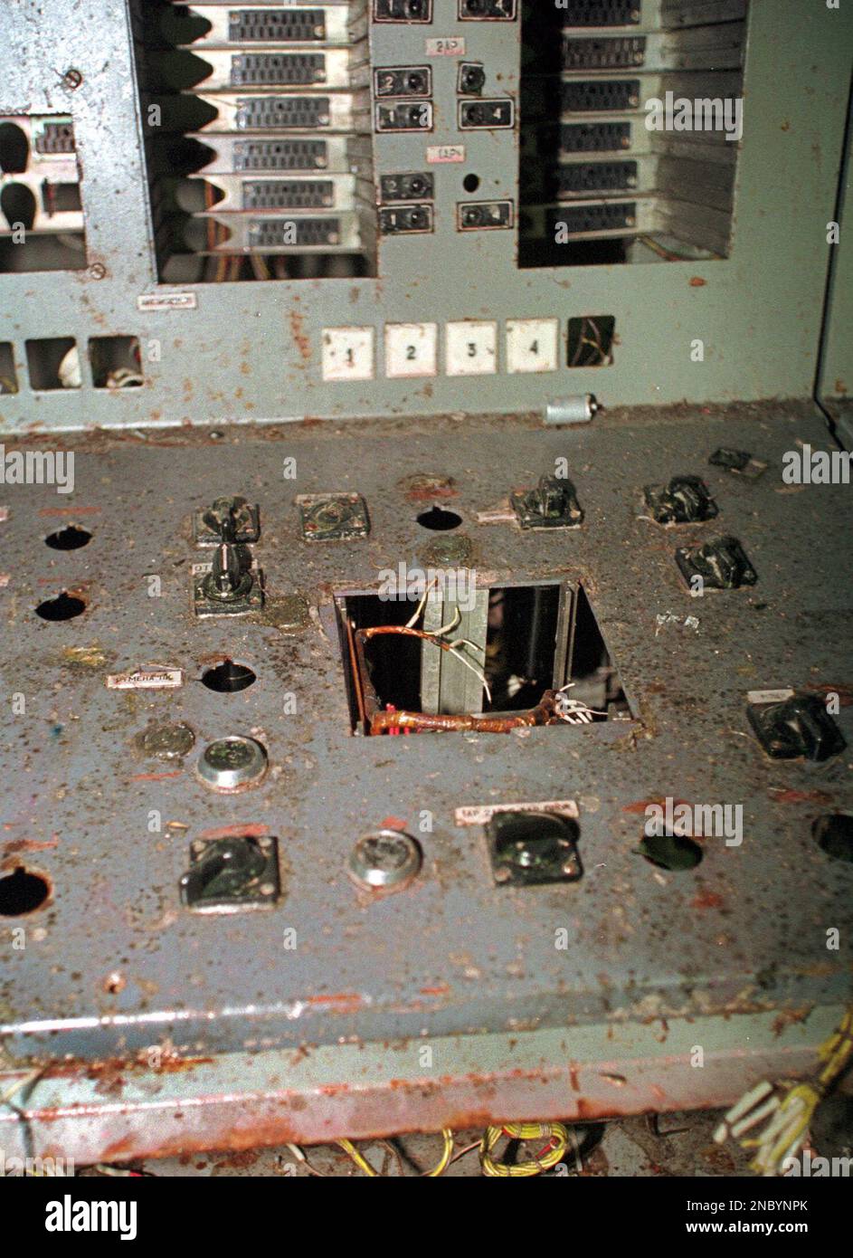 FILE - In this Nov. 10, 2000 file photo, a fragment of a control panel ...