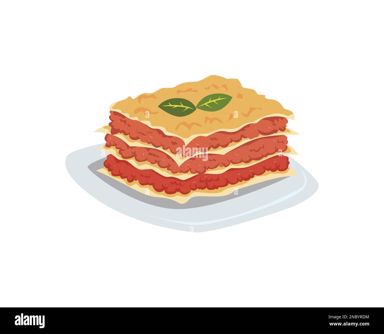 Detailed Tasty and Delicious Lasagna Illustration Stock Vector Image ...