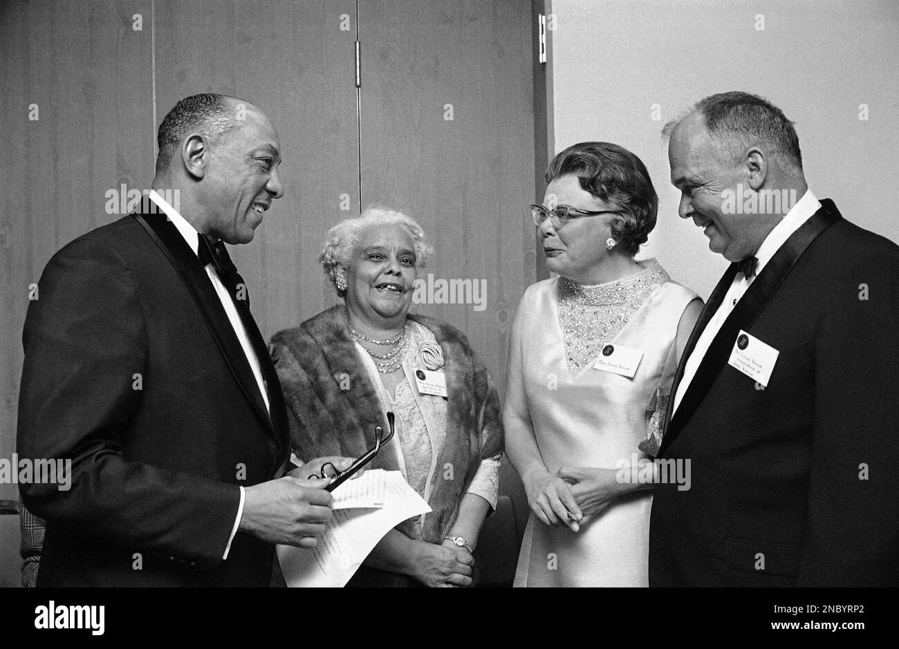 Former Olympic great Jesse Owens, left, chats with Mrs. Alfreda Duster ...