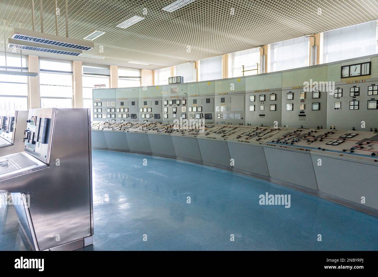 hydroelectric power plant: old control room, grosio, italy Stock Photo ...