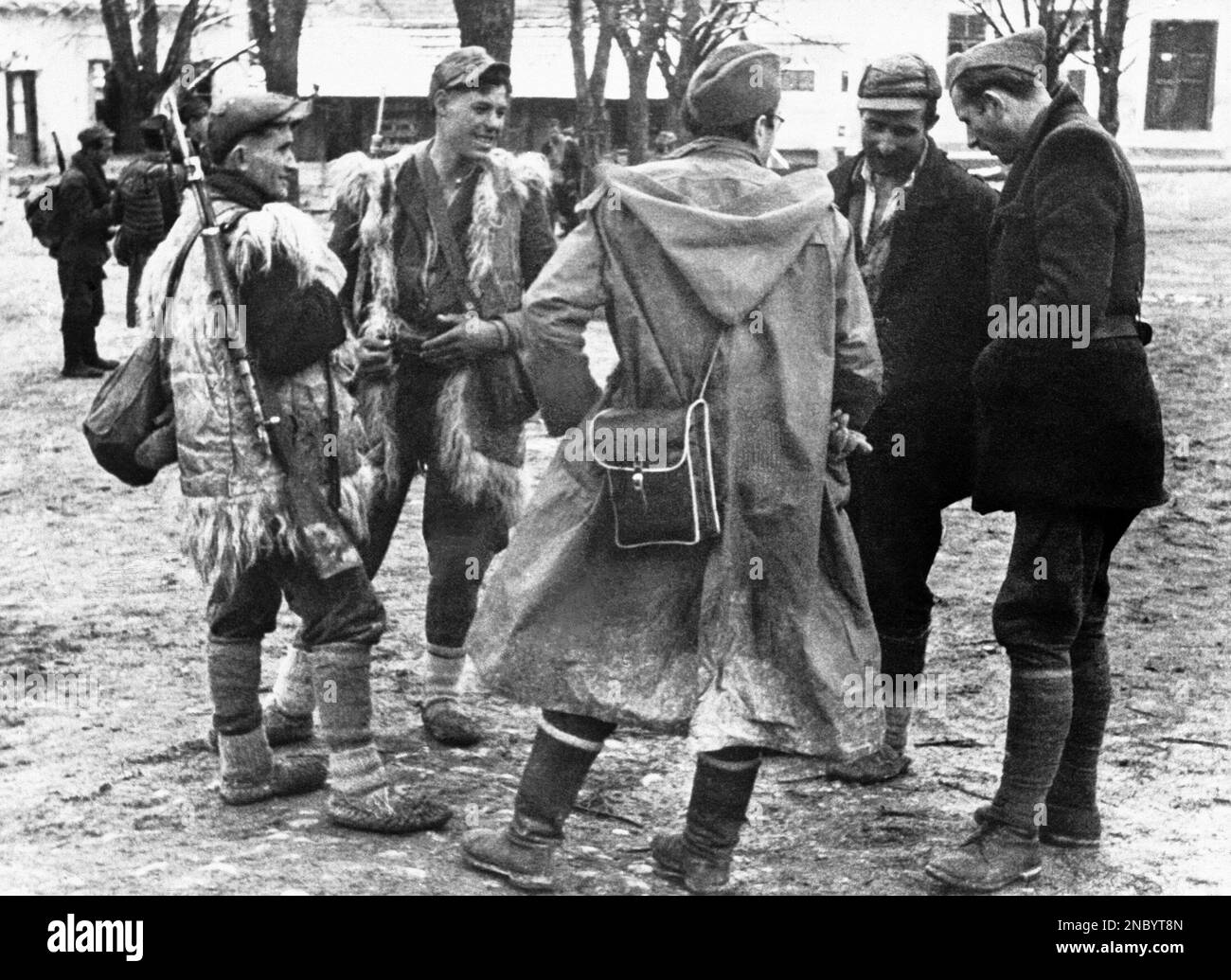 Yugoslavian Partisans gather together, somewhere in Yugoslavia, on June ...