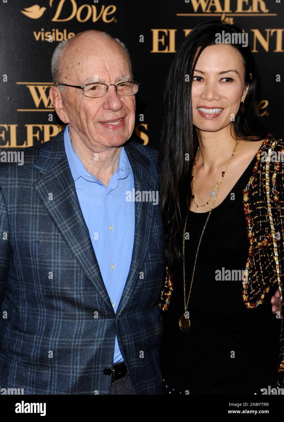 Rupert Murdoch and Wendy Murdoch attend the premiere of "Water For ...