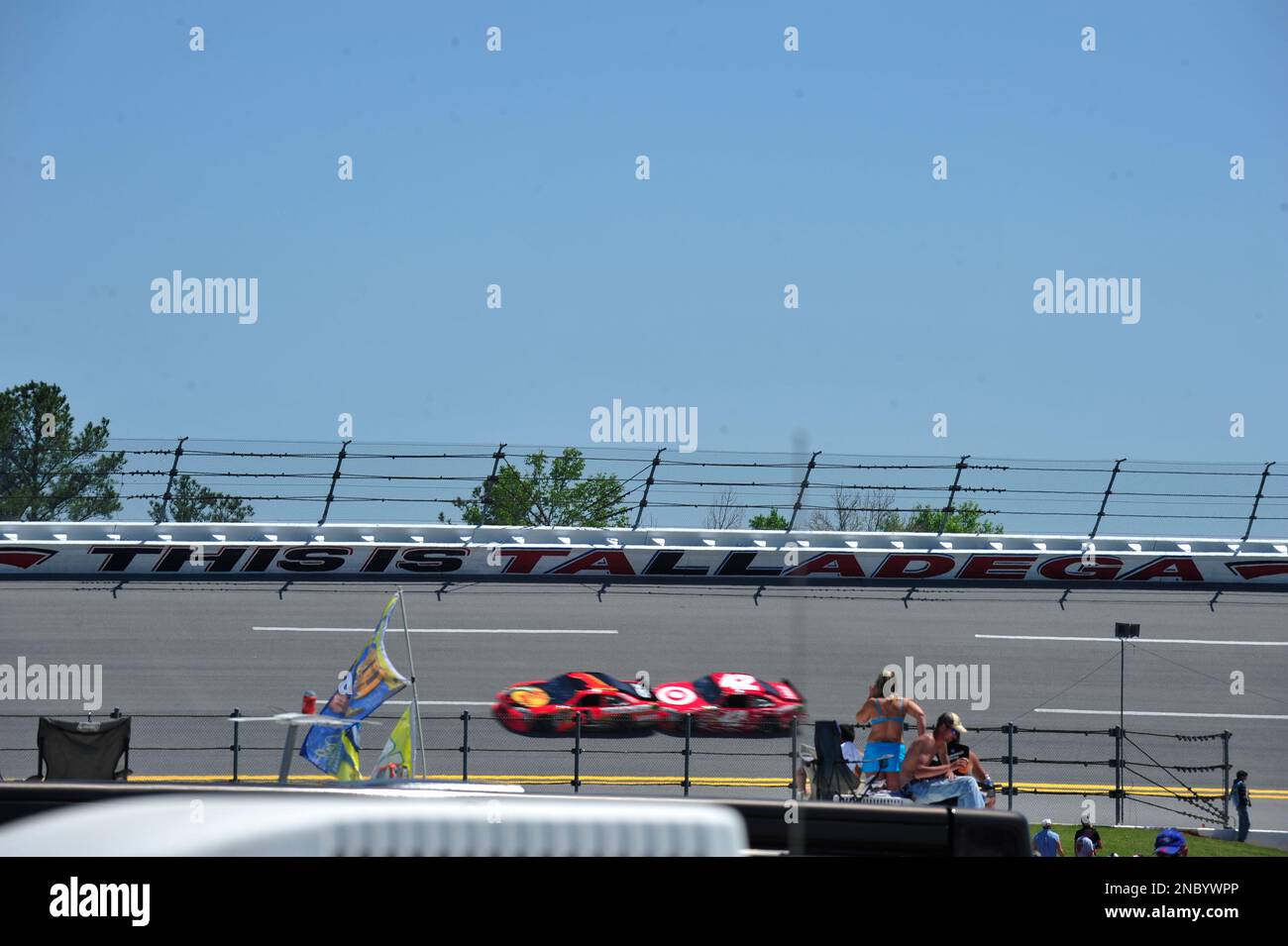 Cars work during the NASCAR Sprint Cup series Aaron's 499 auto race at ...