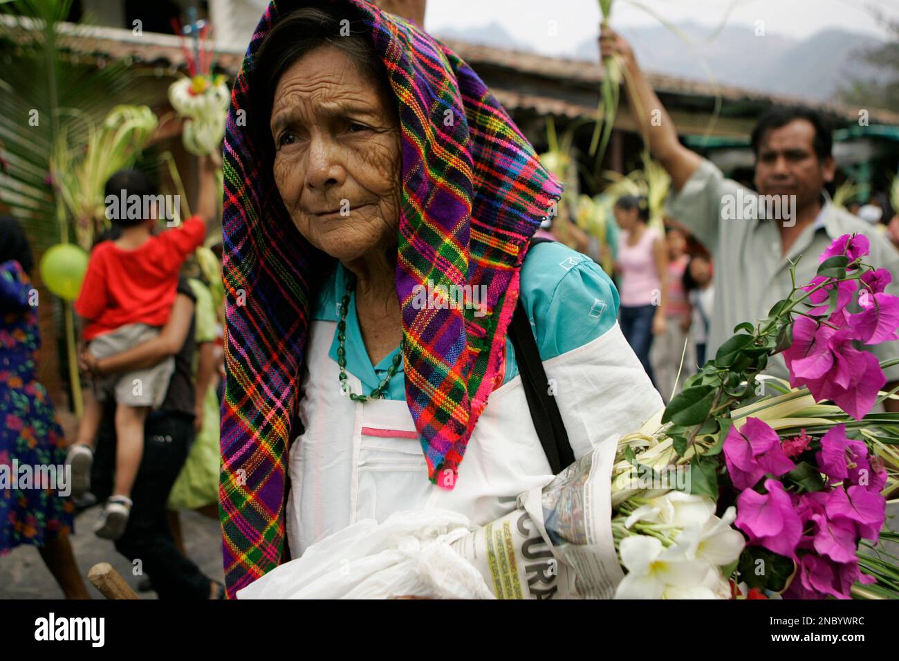 Salvadoran Julia Ramos attends the Palm Sunday procession in ...