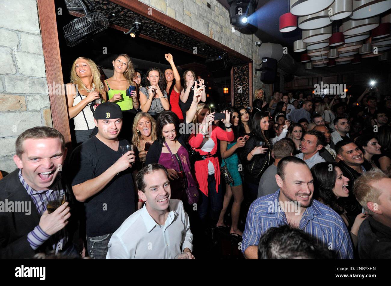 In this photo taken March 20, 2011, club patrons watch as Keenan Cahill ...