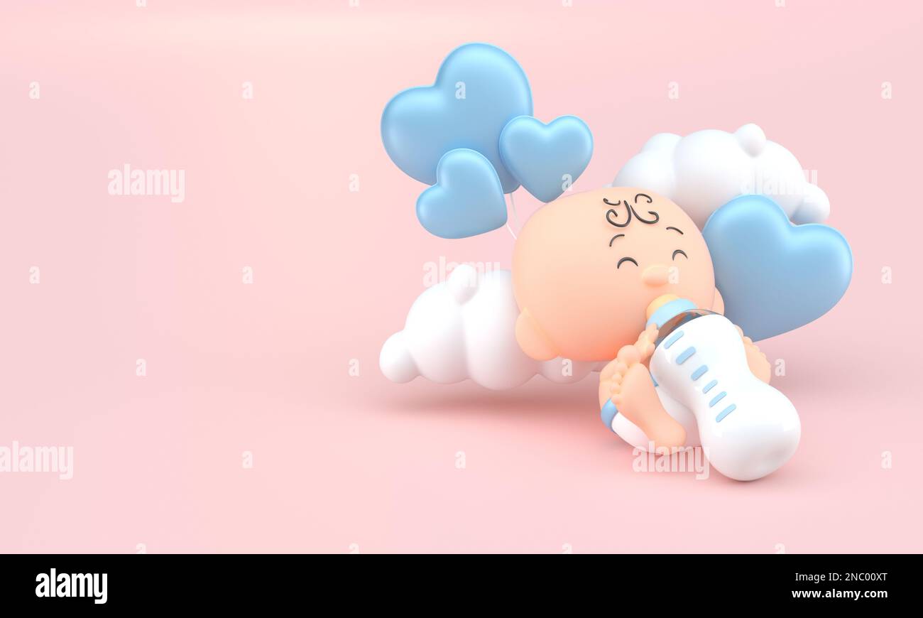 Crying Baby with her Mother. 3D Illustration Stock Photo - Alamy
