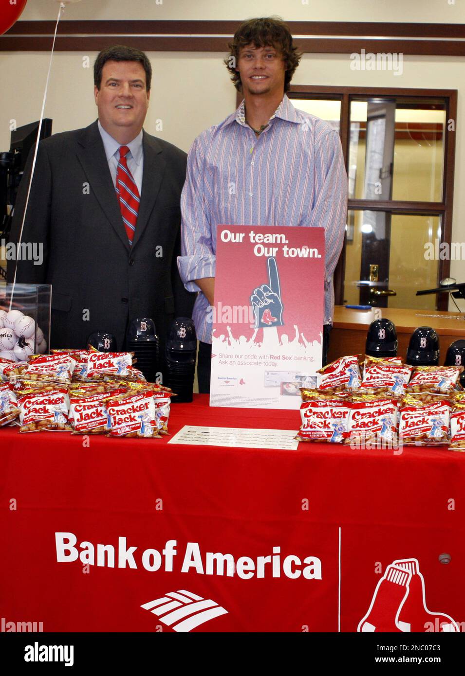 Bank of America regional executive Kevin Dolan, left, and Boston Red ...