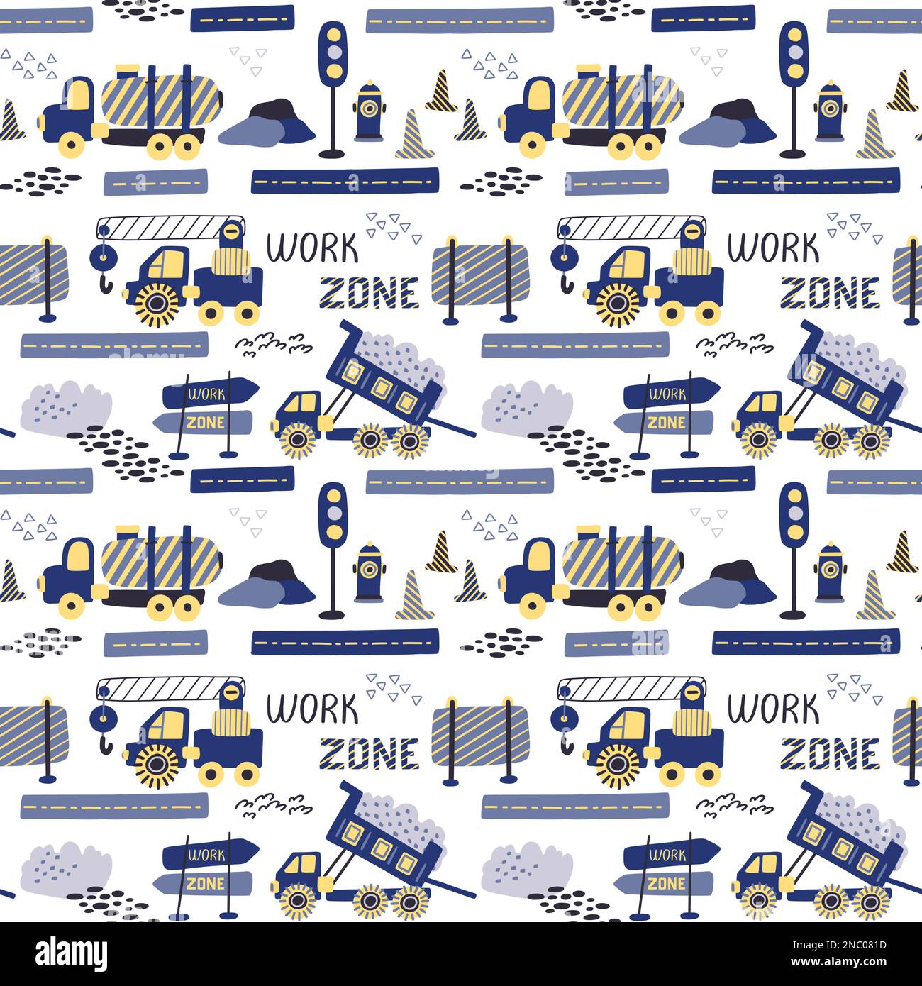 Cute vehicle. Simple cars pattern. Baby countryside tractor print. Farm ...