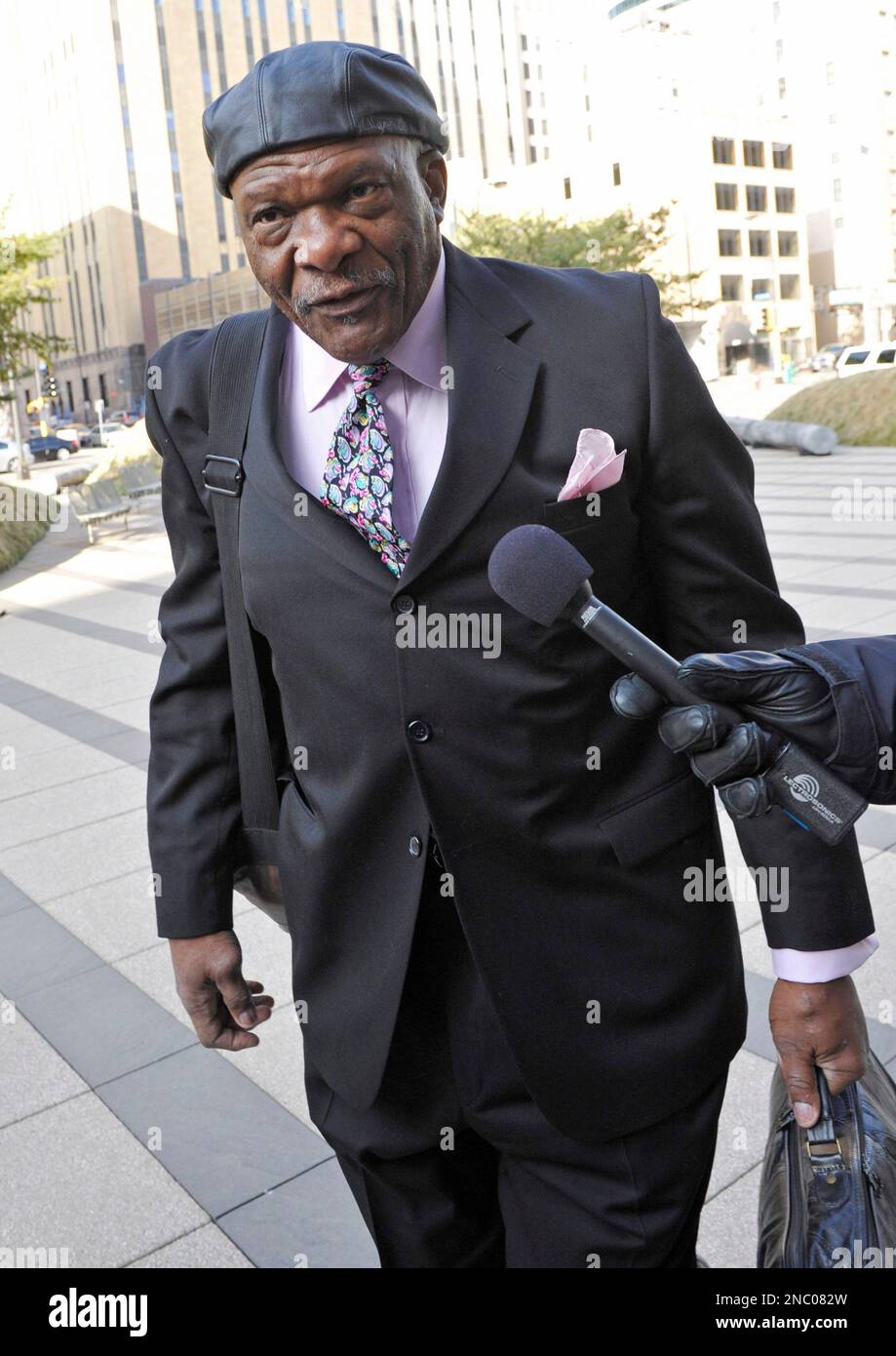 Retired Minnesota Vikings Hall of Fame football player Carl Eller, who represents former players ...