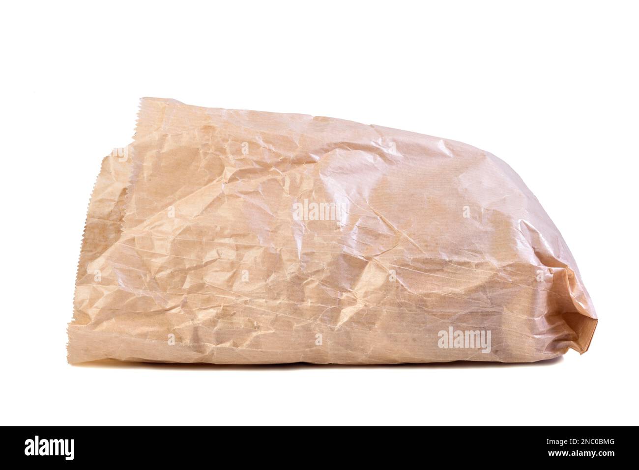 Rumpled paper bag on white isolated background Stock Photo - Alamy