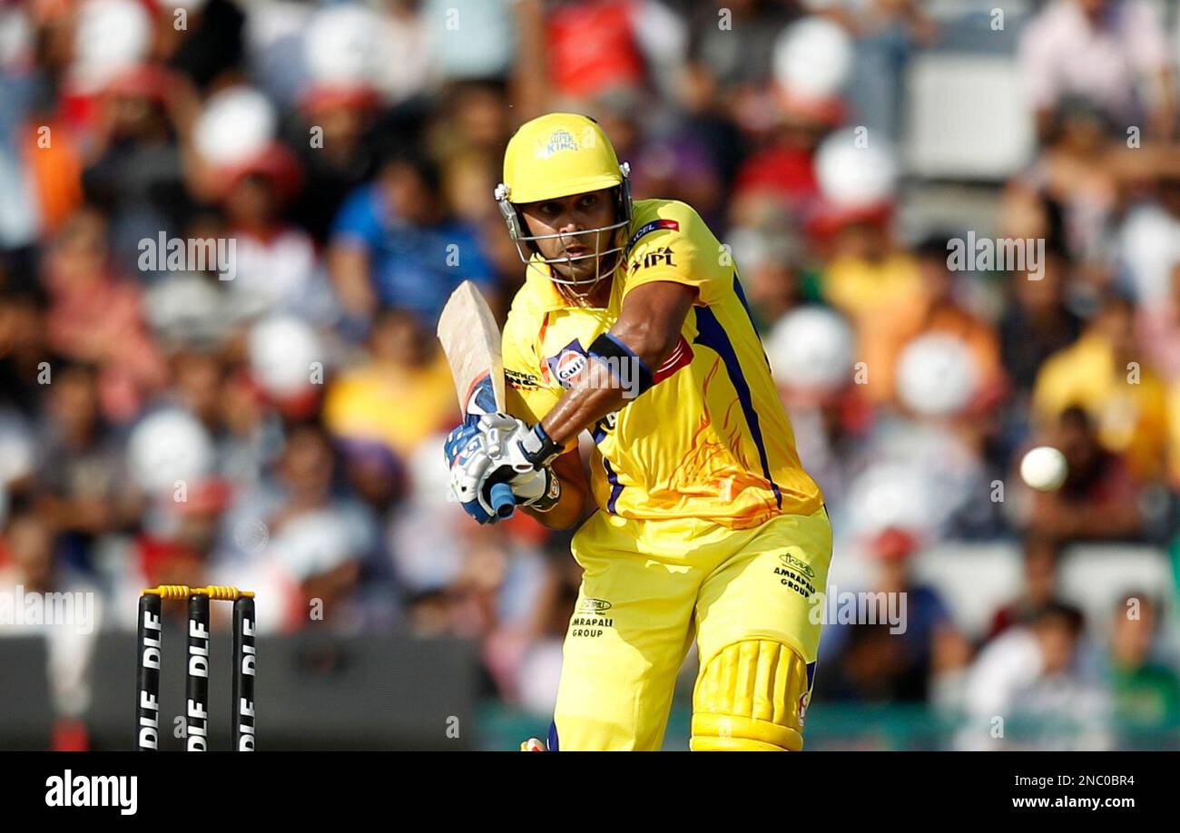 Chennai Super Kings' Murali Vijay prepares to bat during an Indian ...
