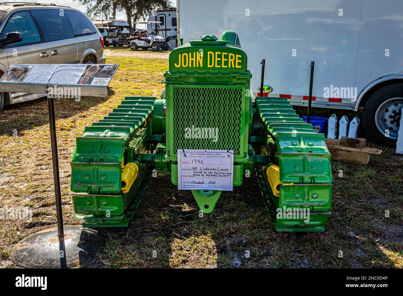 Fort Meade, FL - February 24, 2022: High perspective front view of a ...